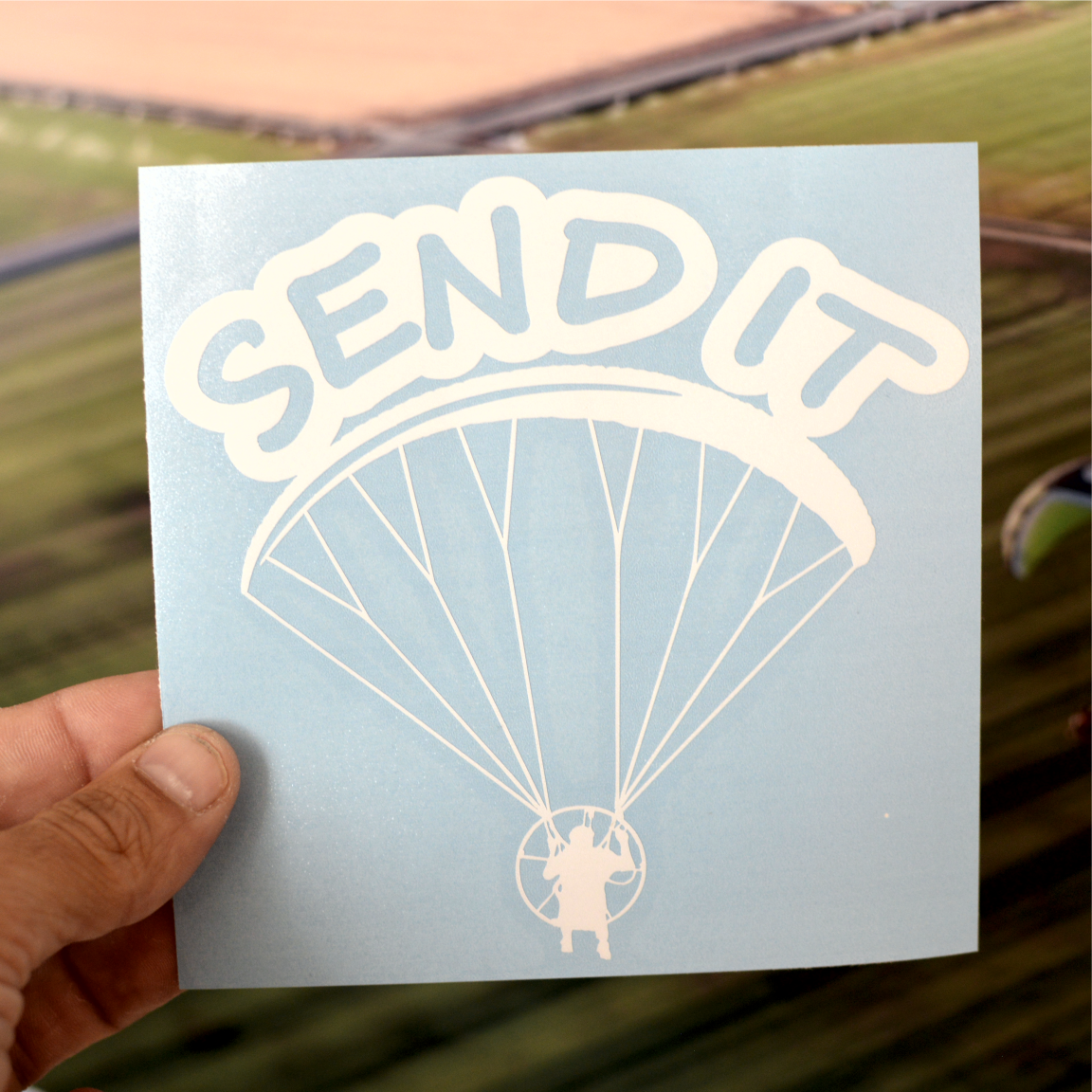 SEND IT Paramotor Guy Vinyl Decal – Finishing Touch Vinyl Art
