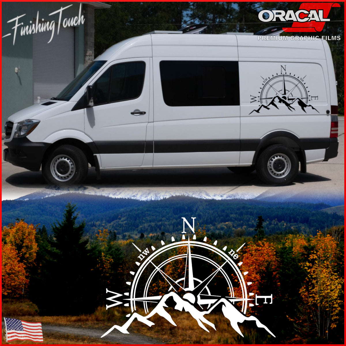 Mountain Compass Rose – Finishing Touch Vinyl Art