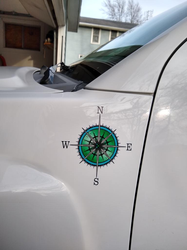 Compass Rose, Nautical Blue & Green Compass – Finishing Touch Vinyl Art