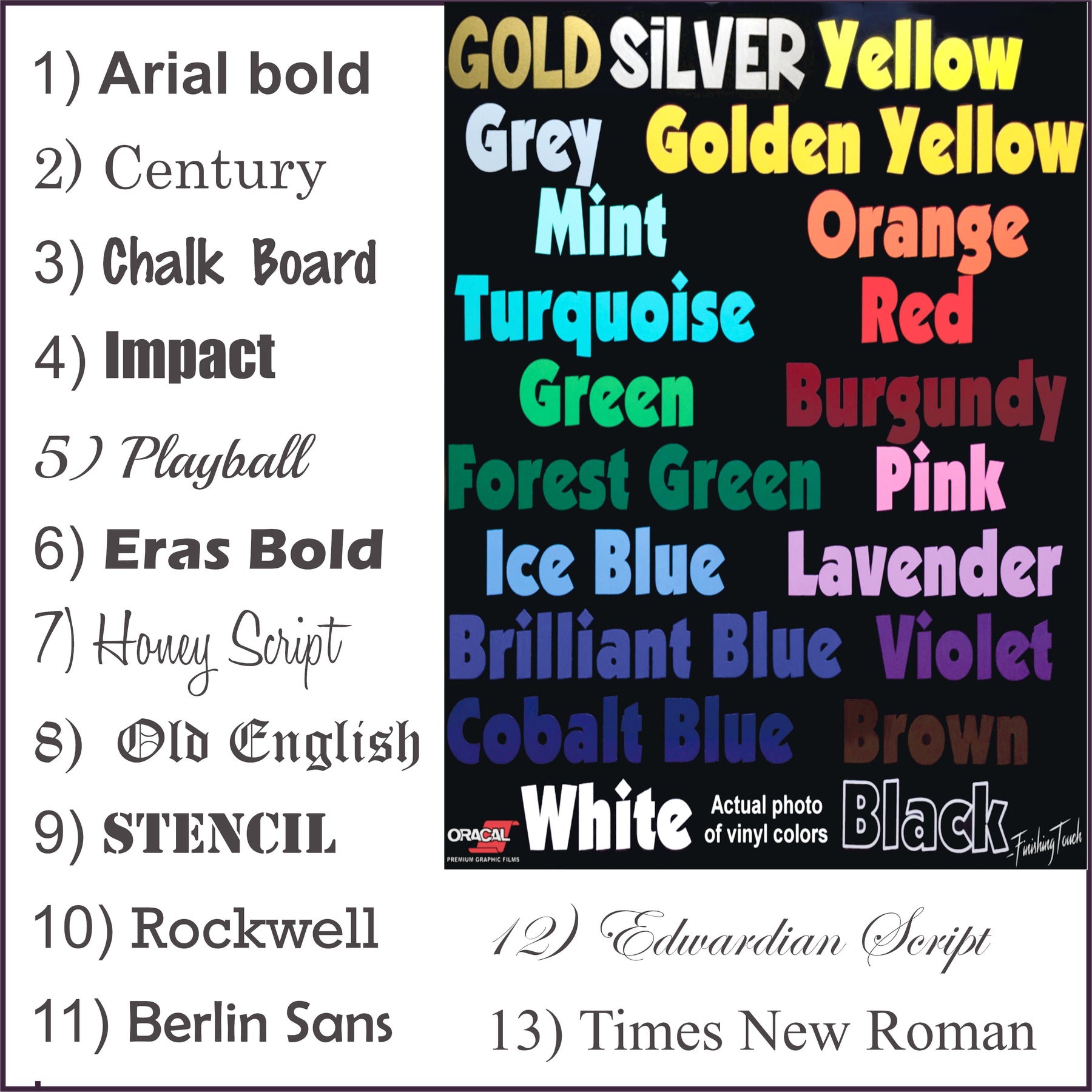 Design Custom Text Decal – Finishing Touch Vinyl Art