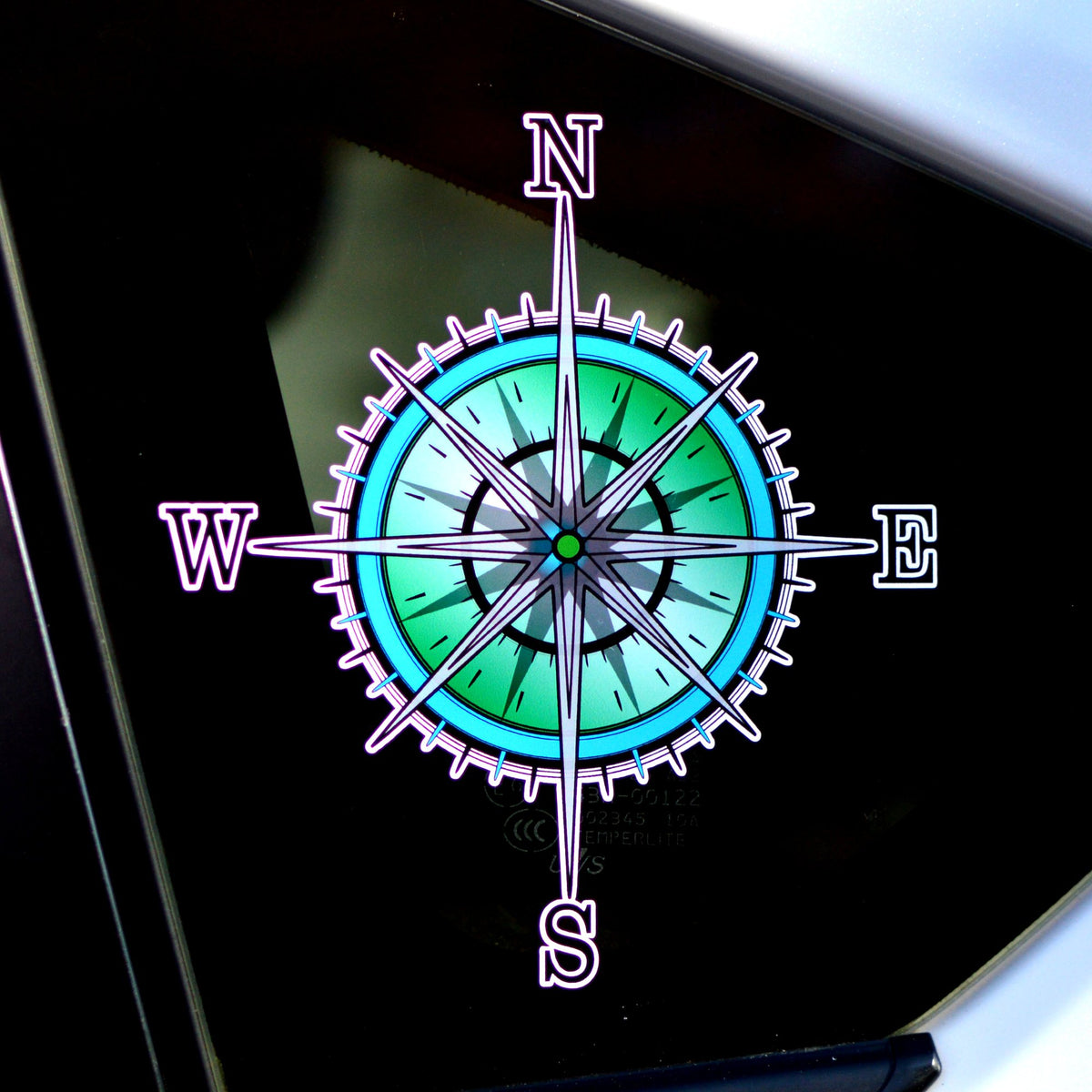 Compass Rose, Nautical Blue & Green Compass – Finishing Touch Vinyl Art