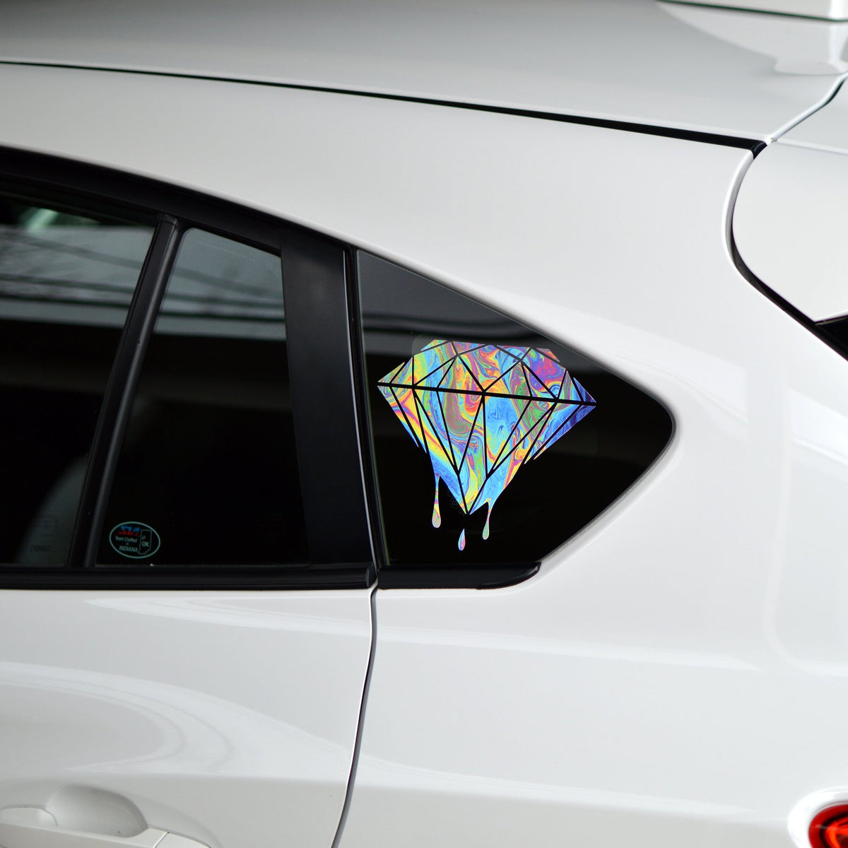 Swirling Colorful Diamond with Dripping Paint Finish Sticker ...