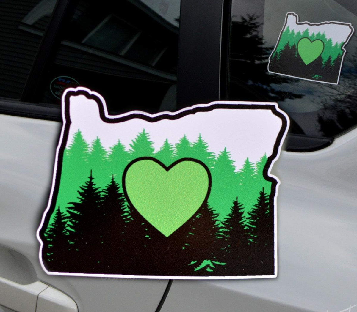 Oregon Green Heart in the Forest, I Love Oregon Sticker – Finishing ...