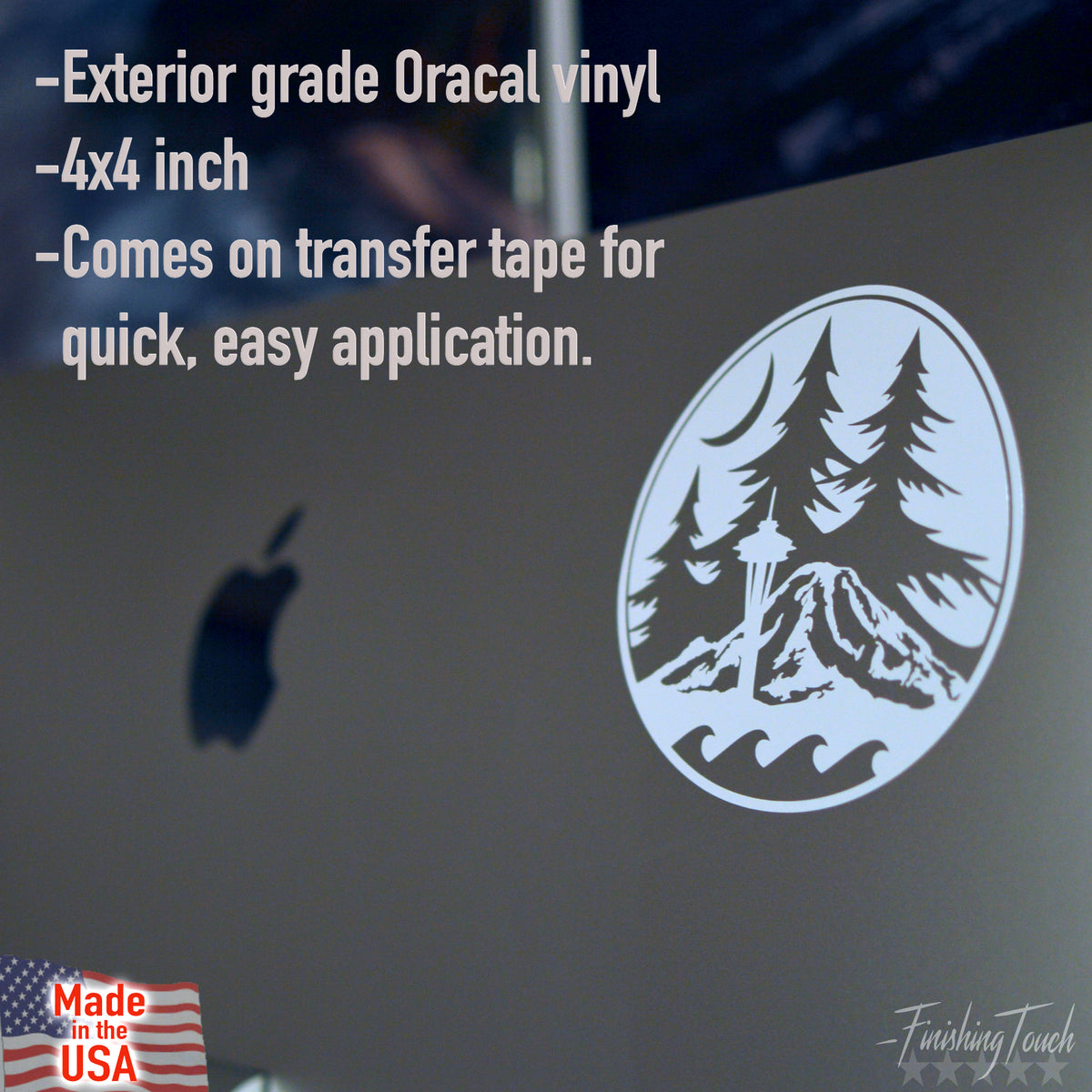 Seattle Space Needle, Washington Mount Rainier Decal – Finishing Touch ...