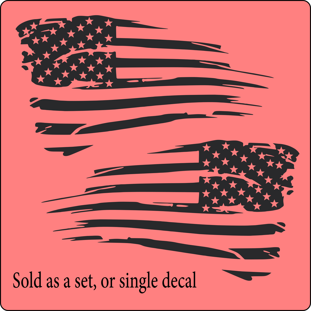 Tattered USA Flags – Finishing Touch Vinyl Art